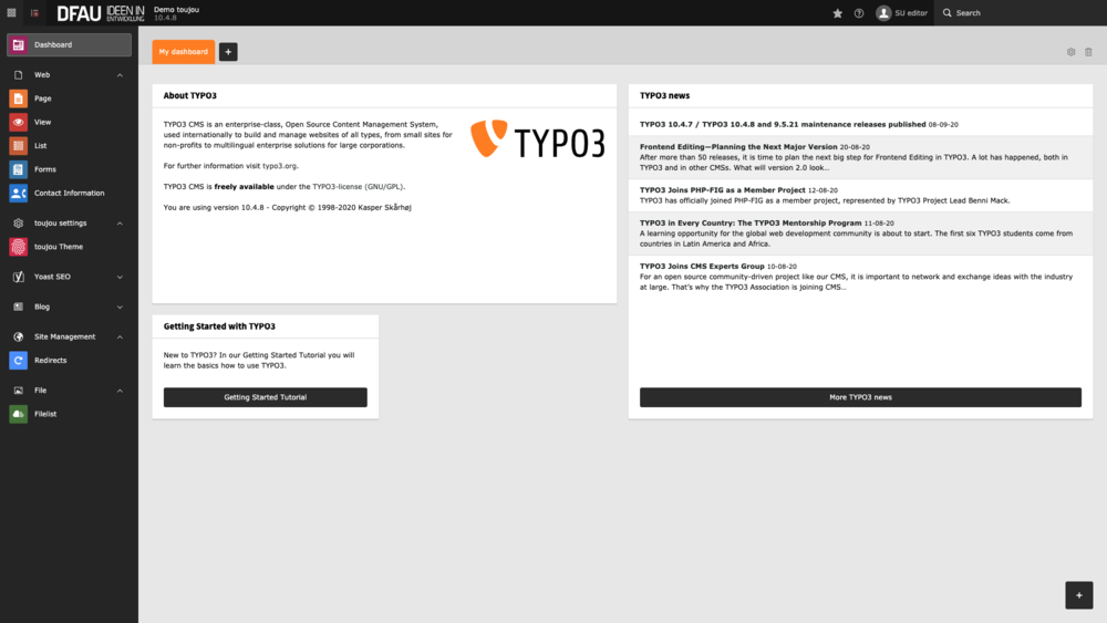 TYPO3 v10 LTS: All important updates for toujou and TYPO3 editors